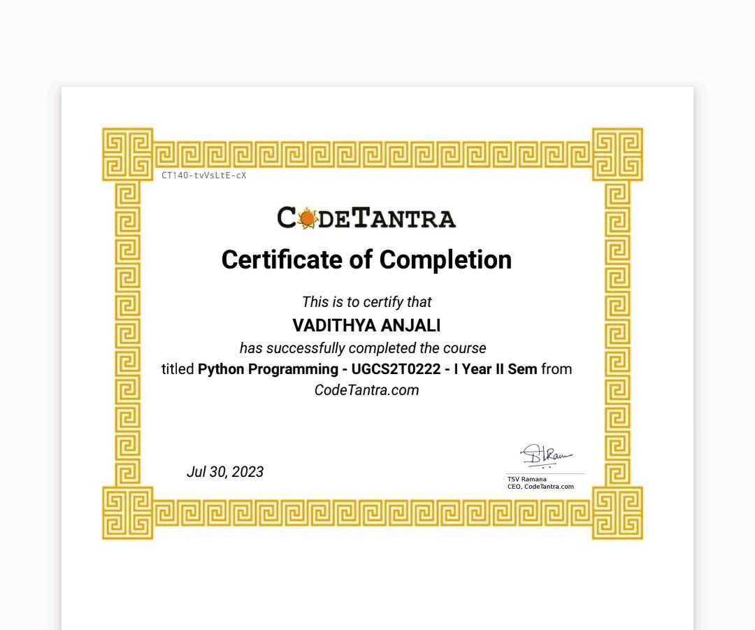 Anjali Vadithya on LinkedIn: #pythonprogramming #svecw #python #python ... Anjali Vadithya on LinkedIn: #pythonprogramming #svecw #python #python ...