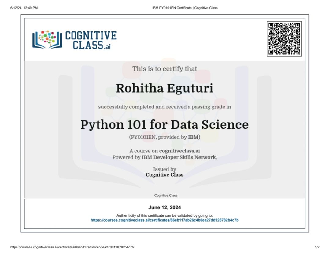 Rohitha Eguturi on LinkedIn: #ibm #python #datascience #cognitiveclass ... Rohitha Eguturi on LinkedIn: #ibm #python #datascience #cognitiveclass ...
