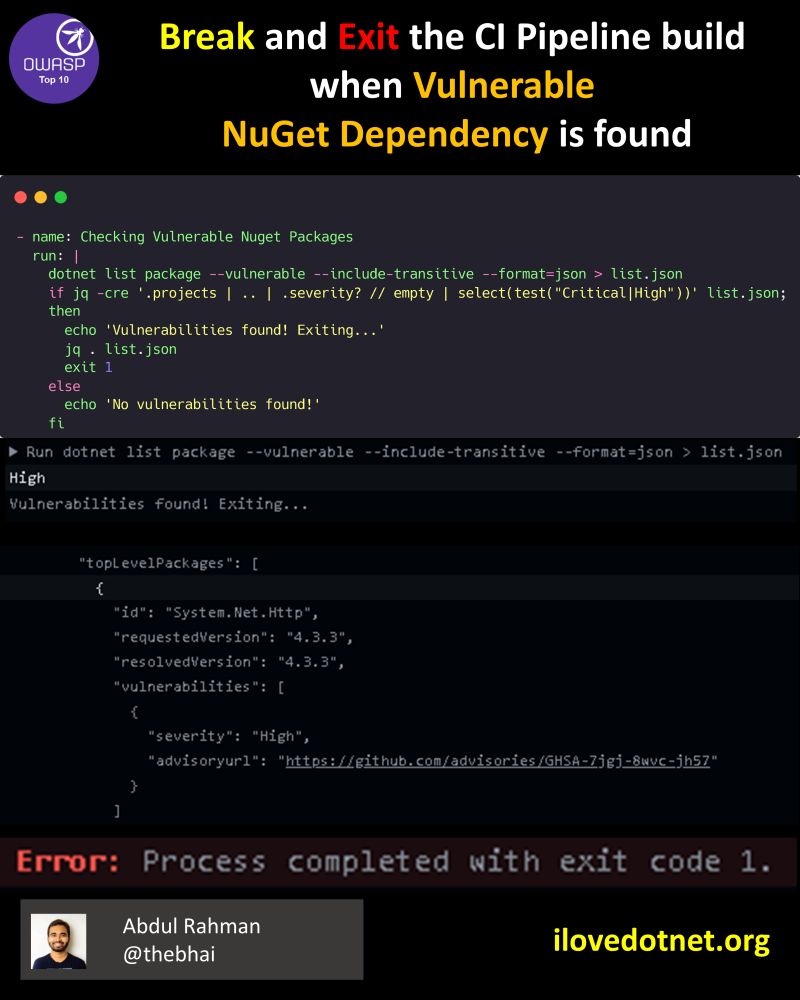 Abdul Rahman S. on LinkedIn: #dotnet #csharp #nuget #owasp #security # ... Abdul Rahman S. on LinkedIn: #dotnet #csharp #nuget #owasp #security # ...