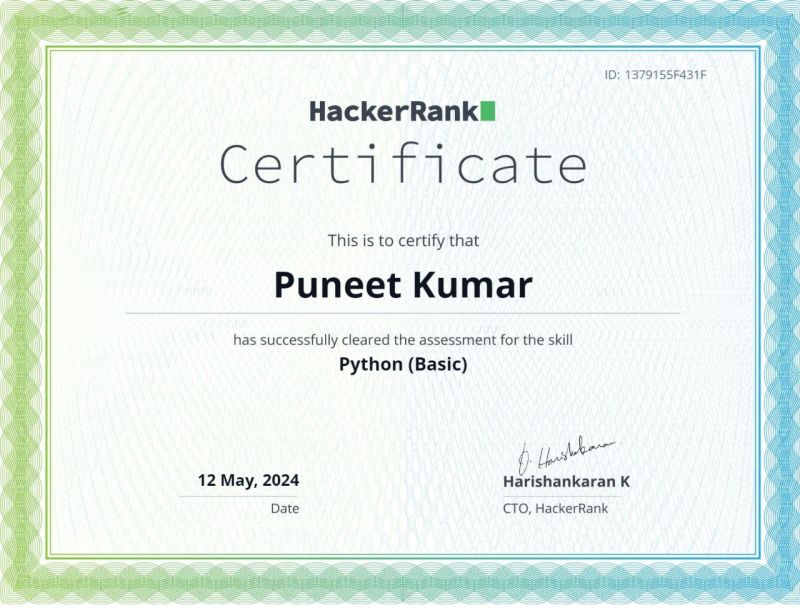 Puneet Kumar on LinkedIn: #hackerrank #python #programming #hackerrank ... Puneet Kumar on LinkedIn: #hackerrank #python #programming #hackerrank ...
