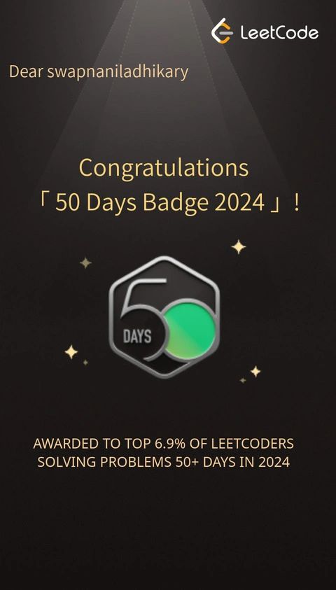 Swapnanil Adhikary on LinkedIn: #leetcode #50days #leetcode50 #dsa #c Swapnanil Adhikary on LinkedIn: #leetcode #50days #leetcode50 #dsa #c
