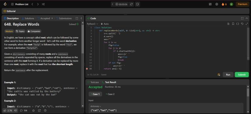 Day 8 of #100DaysLeetCodeChallenge: Replace Words (Medium) | Kasak Shah ... Day 8 of #100DaysLeetCodeChallenge: Replace Words (Medium) | Kasak Shah ...