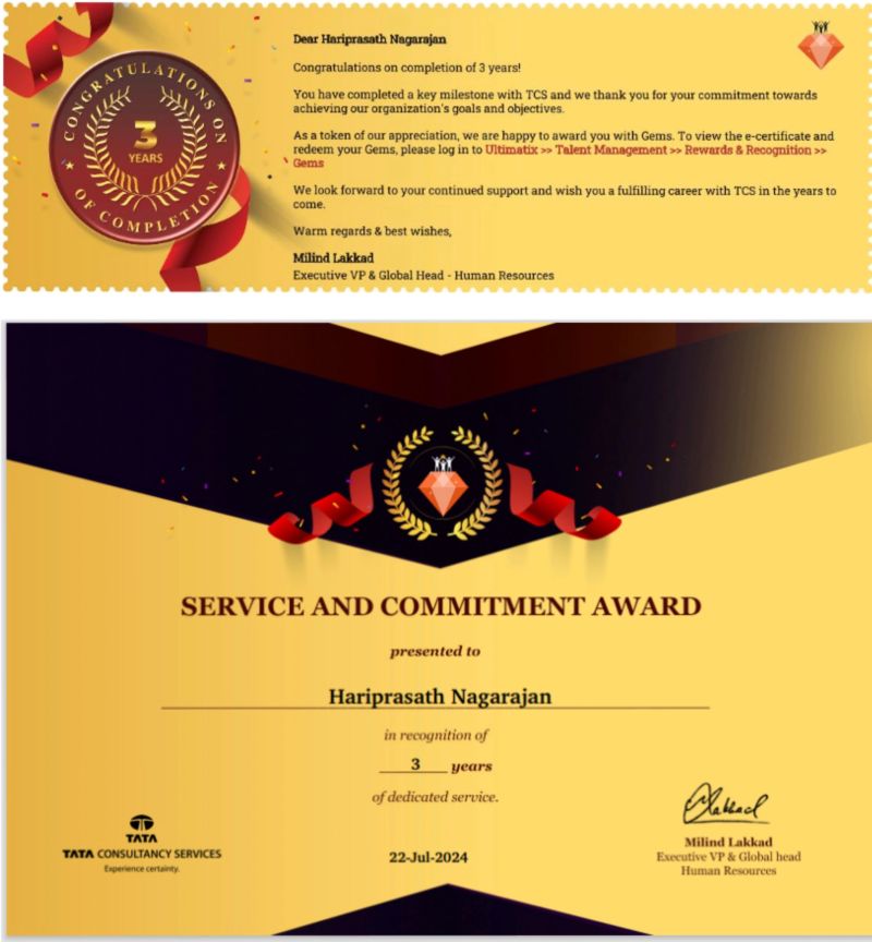 Hariprasath N on LinkedIn: #tcs #tataconsultancyservices Hariprasath N on LinkedIn: #tcs #tataconsultancyservices