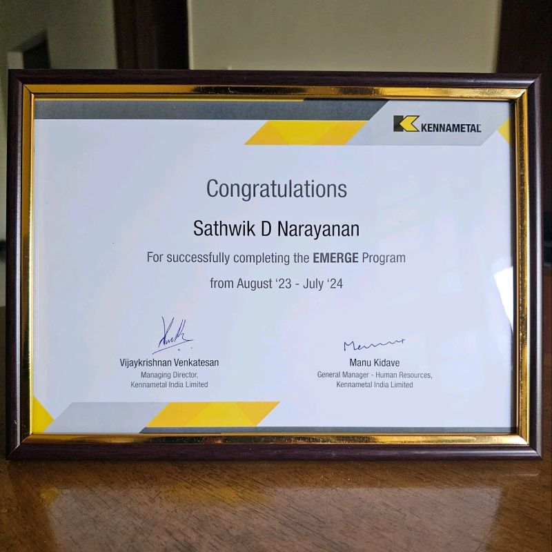 Sathwik Narayanan on LinkedIn: Happy to have completed my first year as ... Sathwik Narayanan on LinkedIn: Happy to have completed my first year as ...