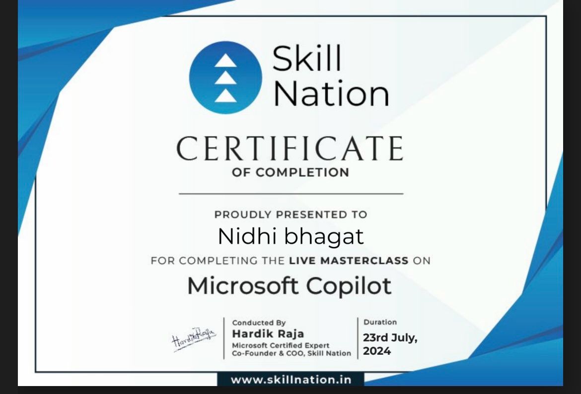 Nidhi bhagat on LinkedIn: #skillnation Nidhi bhagat on LinkedIn: #skillnation