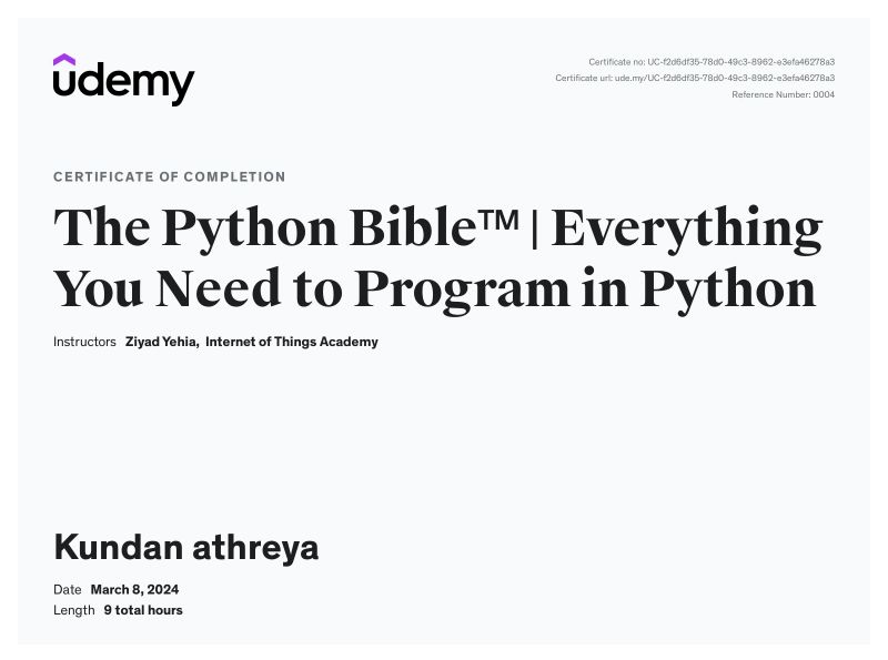 Completed a Python course! #Python #Programming #CareerDevelopment ... Completed a Python course! #Python #Programming #CareerDevelopment ...