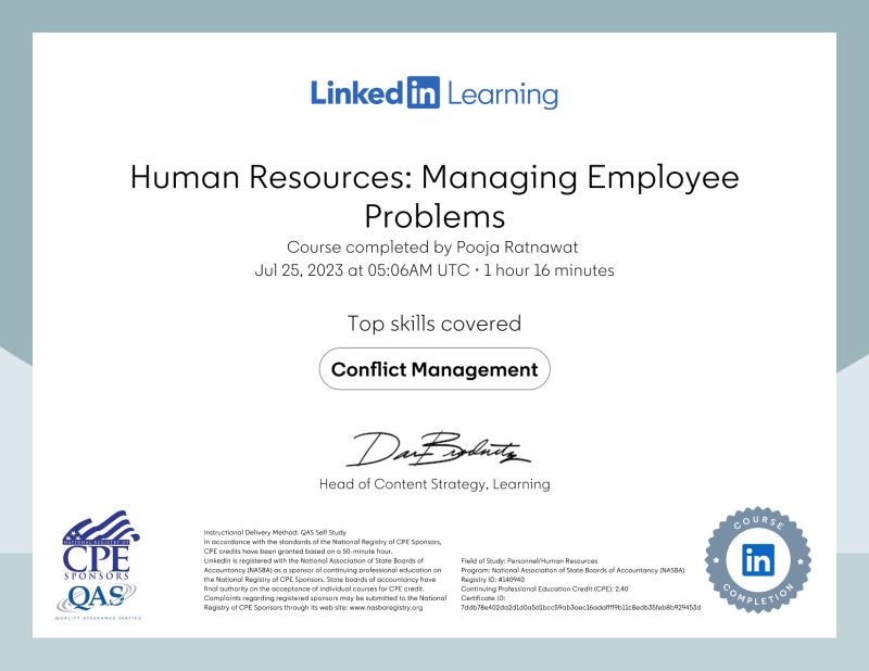 Pooja Ratnawat on LinkedIn: Certificate of Completion Pooja Ratnawat on LinkedIn: Certificate of Completion