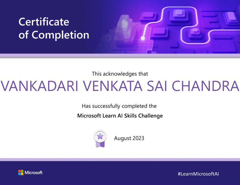 VANKADARI VENKATA SAI CHANDRA on LinkedIn: #microsoftlearn # ... VANKADARI VENKATA SAI CHANDRA on LinkedIn: #microsoftlearn # ...
