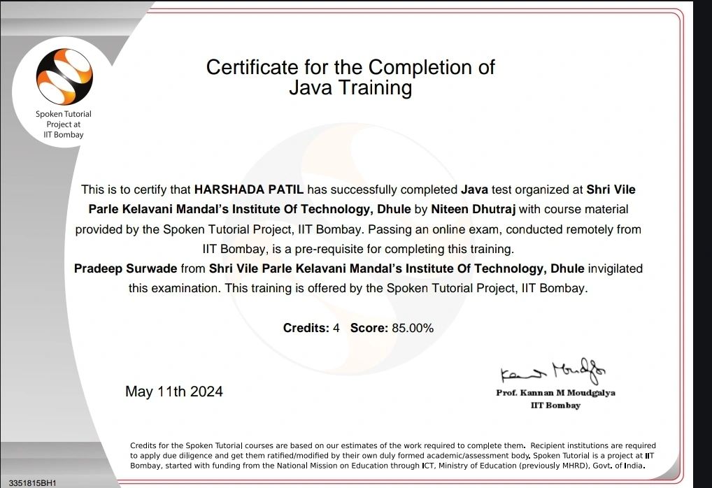 Harshada Patil on LinkedIn: #conections #java #programming #iitbombay # ... Harshada Patil on LinkedIn: #conections #java #programming #iitbombay # ...