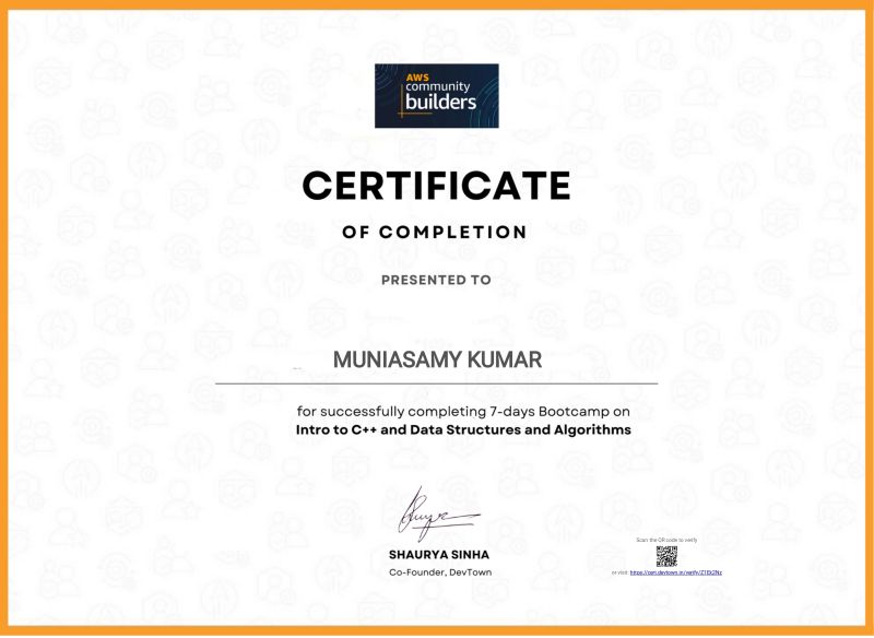 Muniasamy Kumar on LinkedIn: #cplusplus #dsa #devtown #gratitude Muniasamy Kumar on LinkedIn: #cplusplus #dsa #devtown #gratitude