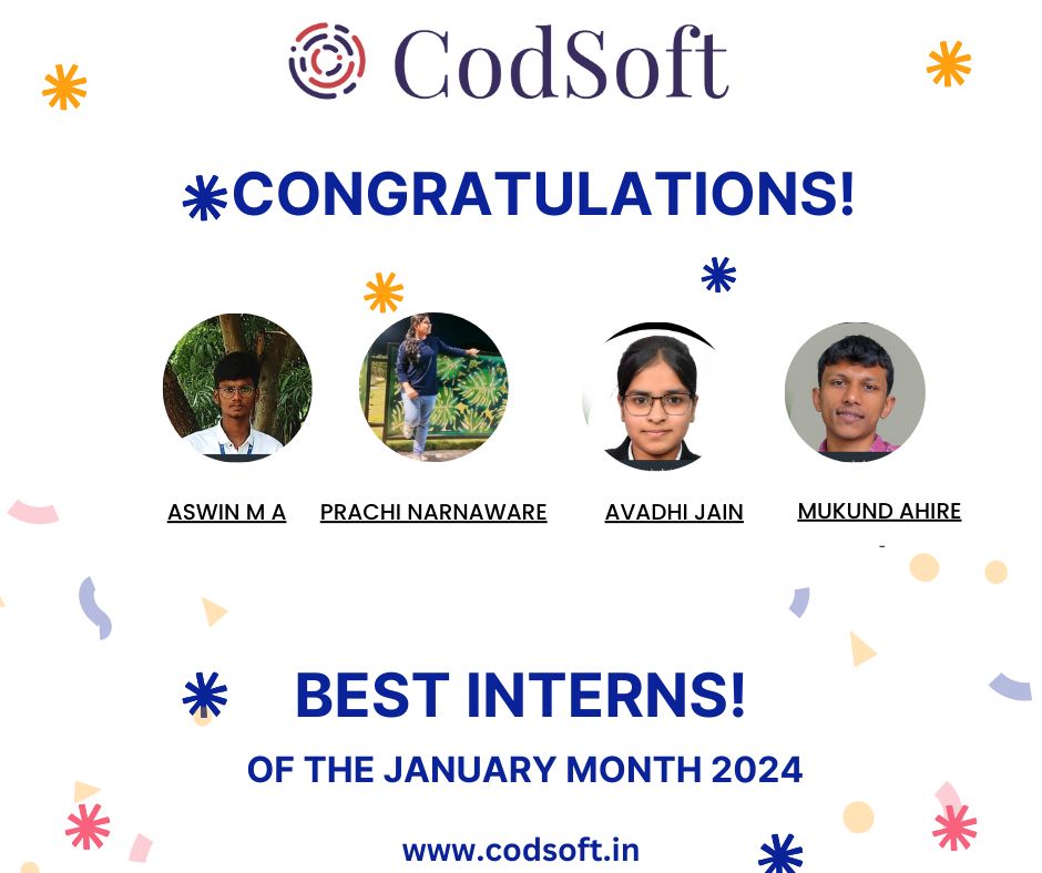 Avadhi Jain on LinkedIn: Thank you Team CodSoft Avadhi Jain on LinkedIn: Thank you Team CodSoft