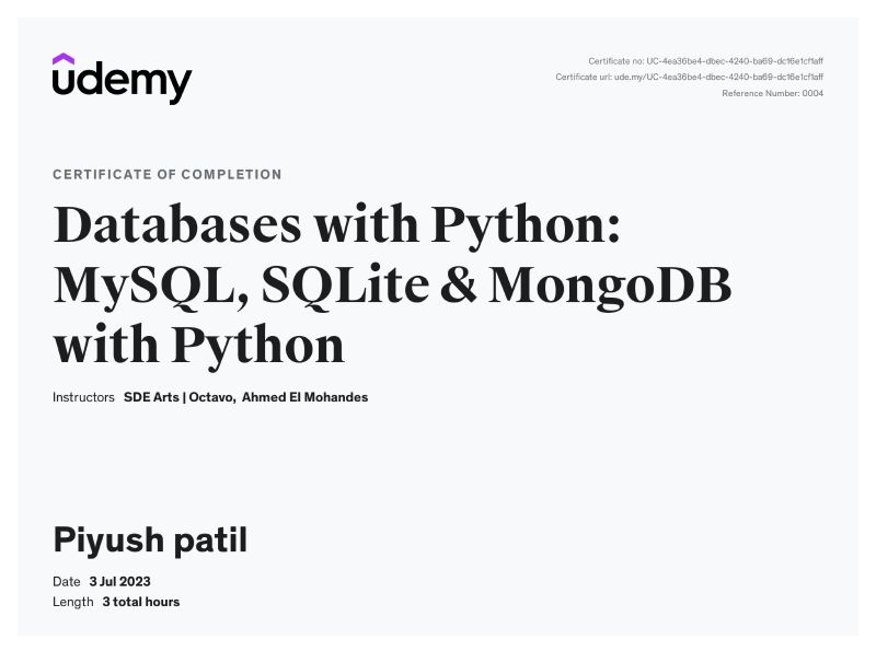 Piyush Patil on LinkedIn: #python #mysql #sql #udemy #dataanalytics # ... Piyush Patil on LinkedIn: #python #mysql #sql #udemy #dataanalytics # ...