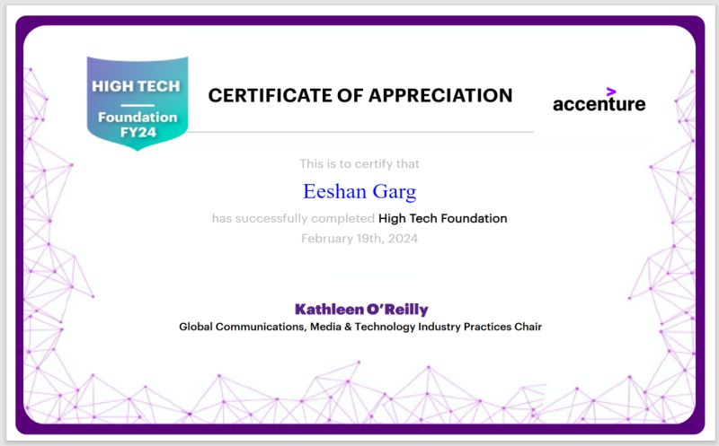 Eeshan Garg on LinkedIn: #hightechfoundation #fy2024 Eeshan Garg on LinkedIn: #hightechfoundation #fy2024