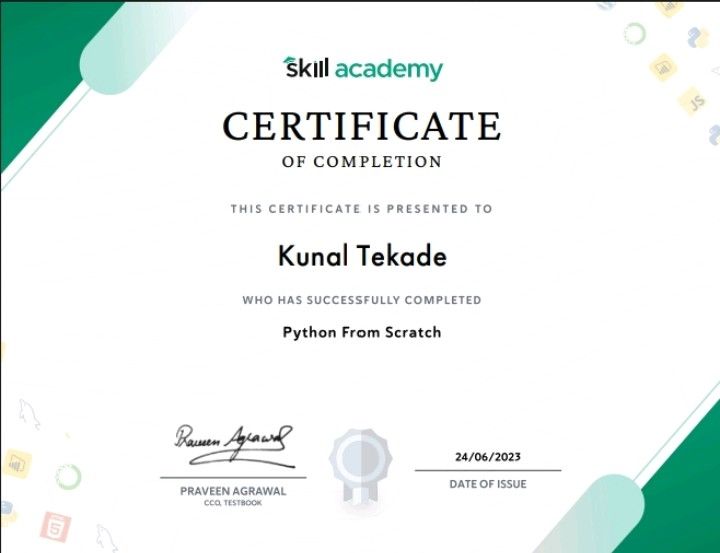 Kunal Tekade on LinkedIn: #python Kunal Tekade on LinkedIn: #python