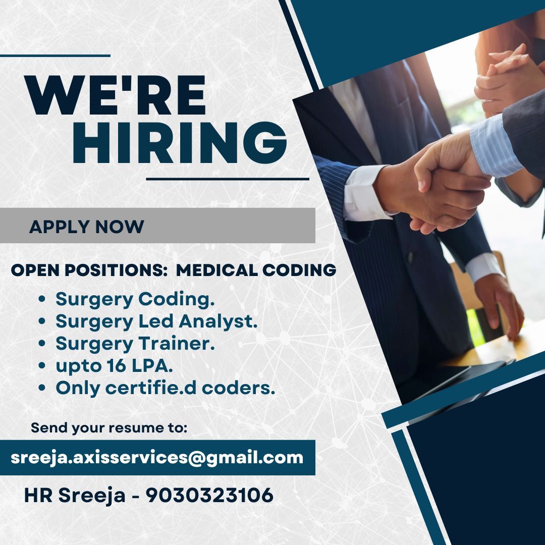 Tejaswini Motupalli on LinkedIn: Hiring For || Surgery Coder / Surgery ... Tejaswini Motupalli on LinkedIn: Hiring For || Surgery Coder / Surgery ...
