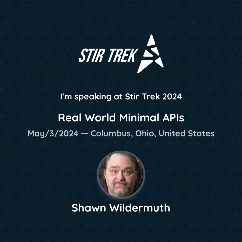 Shawn Wildermuth on LinkedIn: #dotnet #minimalapis #csharp Shawn Wildermuth on LinkedIn: #dotnet #minimalapis #csharp