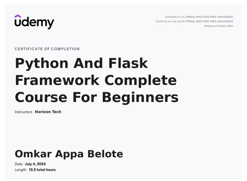 Omkar Belote on LinkedIn: #python #flask #learningjourney Omkar Belote on LinkedIn: #python #flask #learningjourney