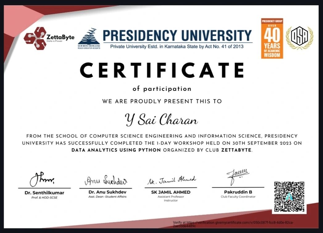 Y. SAI CHARAN on LinkedIn: DATA ANALYTICS USING PYTHON. Y. SAI CHARAN on LinkedIn: DATA ANALYTICS USING PYTHON.