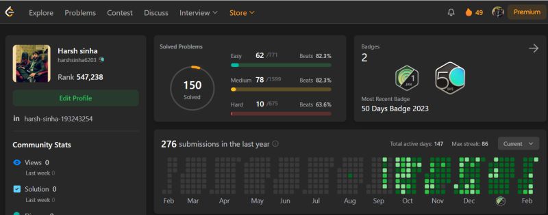 Harsh sinha on LinkedIn: #leetcode #codingjourney #180daysofcode # ... Harsh sinha on LinkedIn: #leetcode #codingjourney #180daysofcode # ...