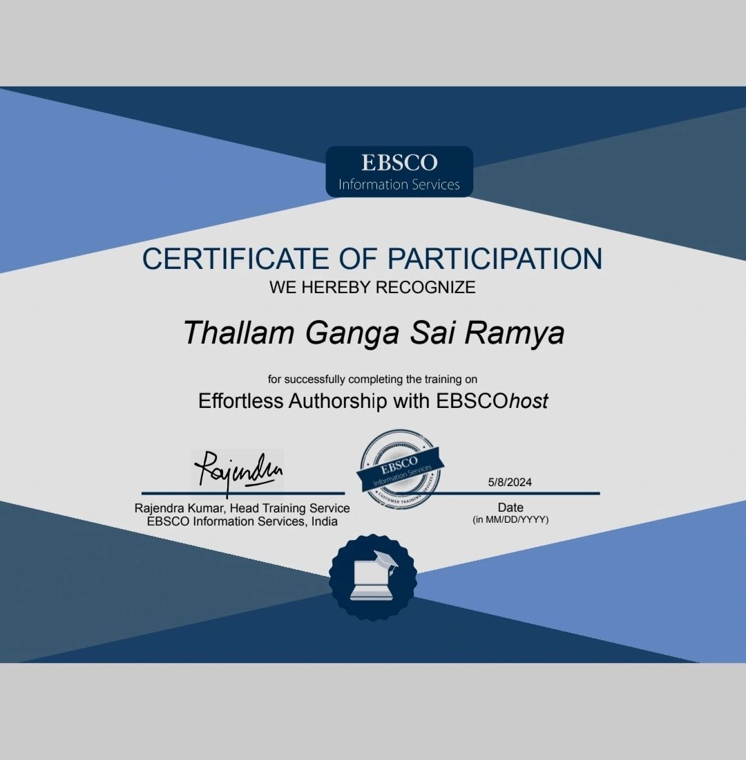 Thallam Sai Ramya on LinkedIn: #ieee #ebscohost # ... Thallam Sai Ramya on LinkedIn: #ieee #ebscohost # ...