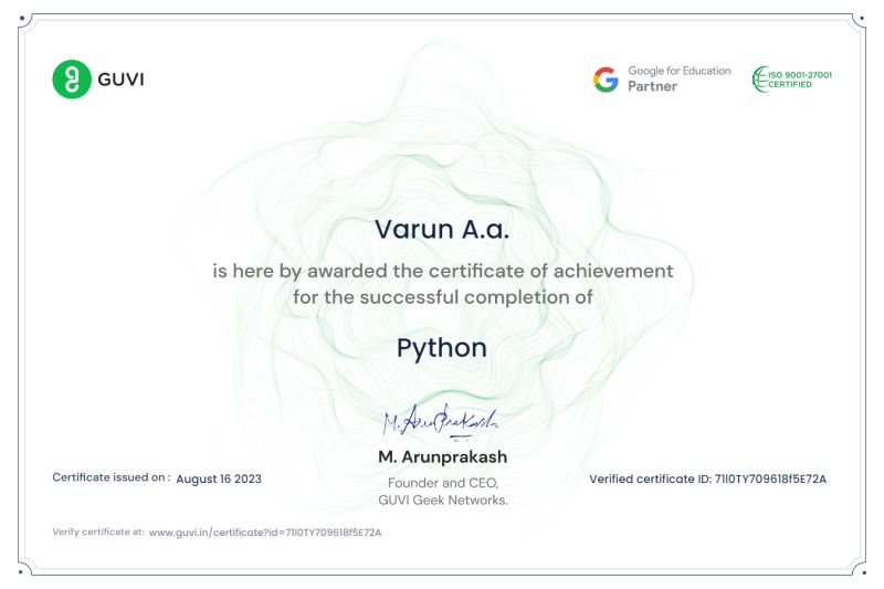 Varun A A on LinkedIn: #pythondeveloper #pythonlearning #python # ... Varun A A on LinkedIn: #pythondeveloper #pythonlearning #python # ...