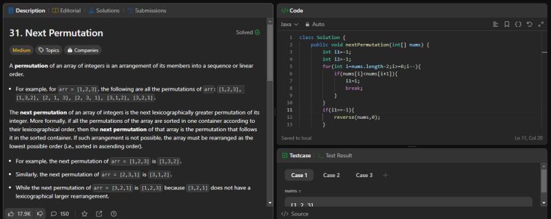 Swarup Das on LinkedIn: #leetcode #nextpermutation #algorithms # ... Swarup Das on LinkedIn: #leetcode #nextpermutation #algorithms # ...