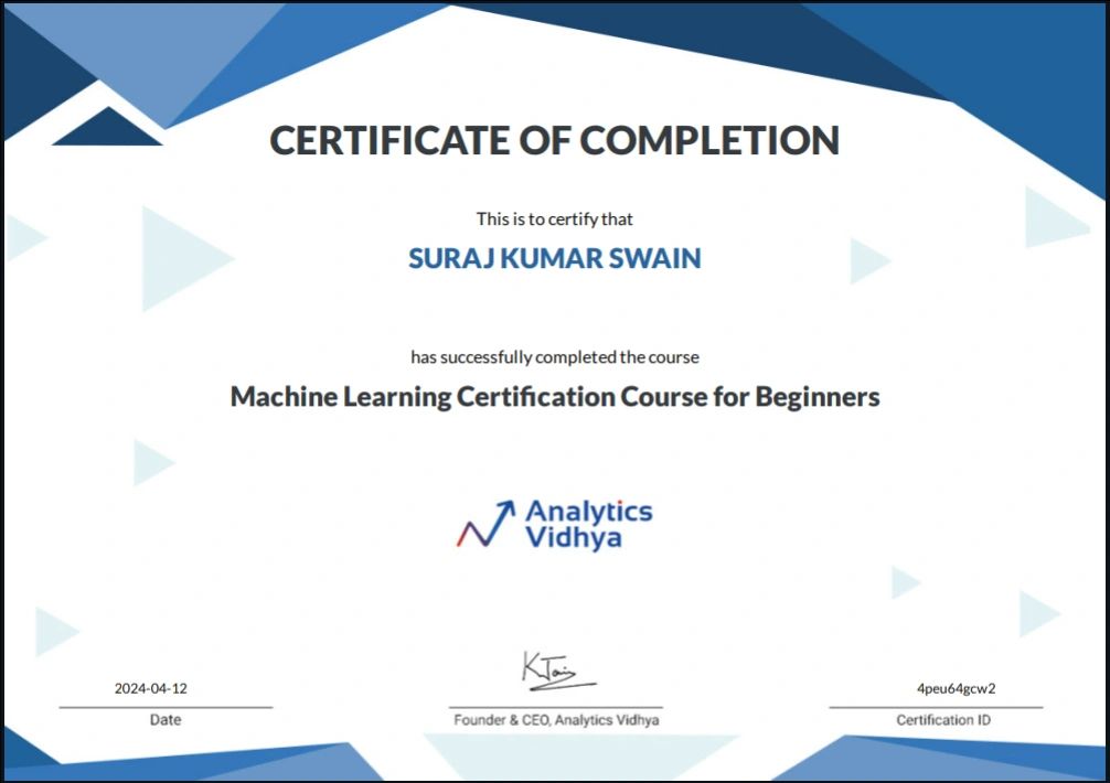 Suraj Kumar Swain on LinkedIn: Analytics Vidhya Suraj Kumar Swain on LinkedIn: Analytics Vidhya