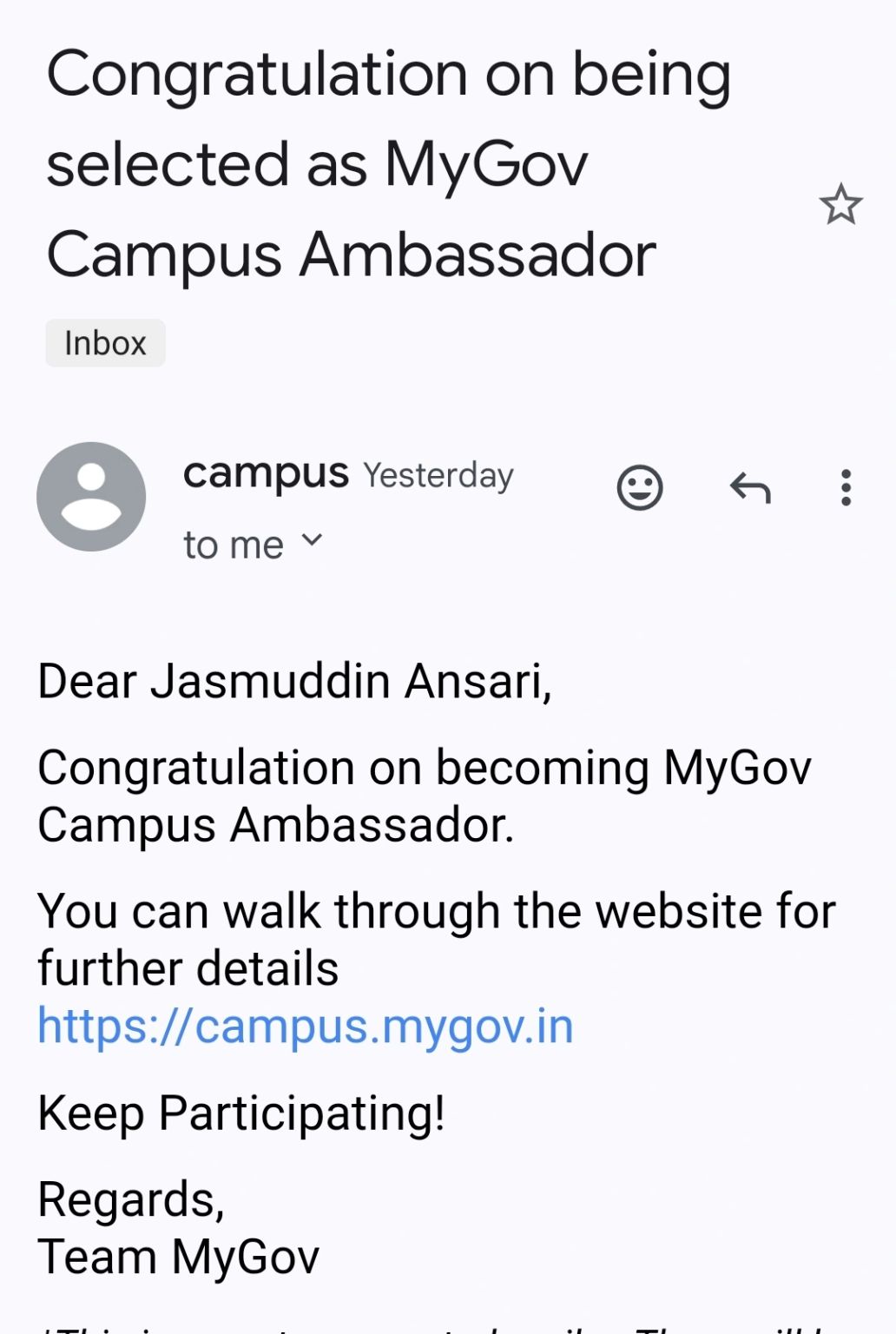 Jasmuddin Ansari on LinkedIn: #mygov #campusambassador #leadership # ... Jasmuddin Ansari on LinkedIn: #mygov #campusambassador #leadership # ...