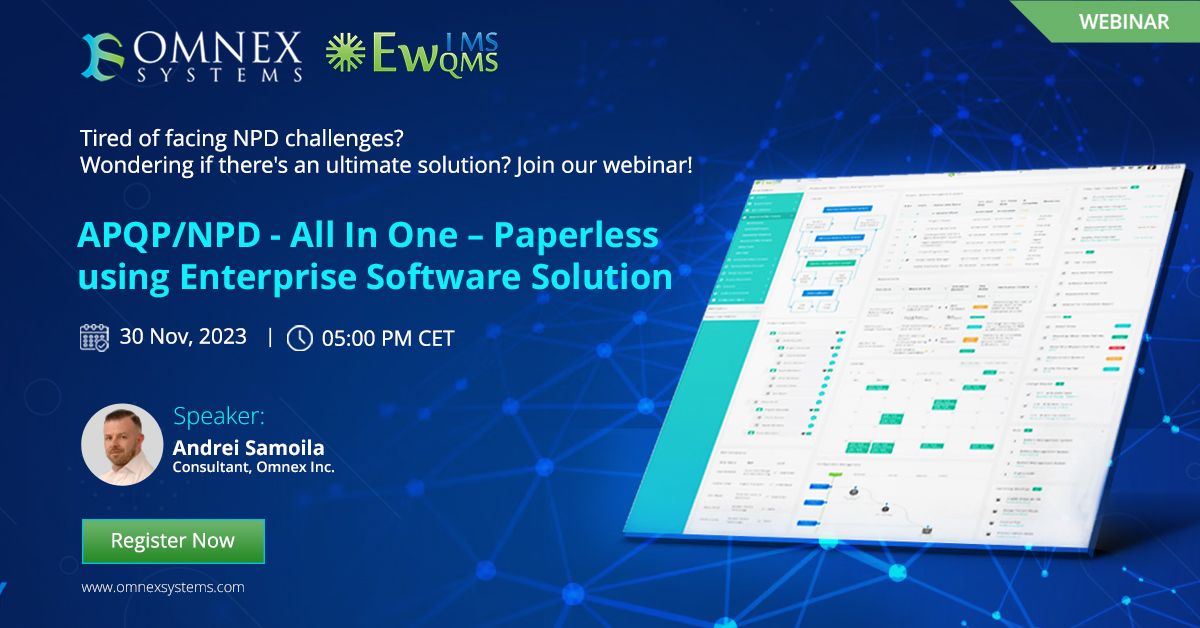 Omnex Systems Europe on LinkedIn: APQP/NPD - All In One – Paperless ... Omnex Systems Europe on LinkedIn: APQP/NPD - All In One – Paperless ...
