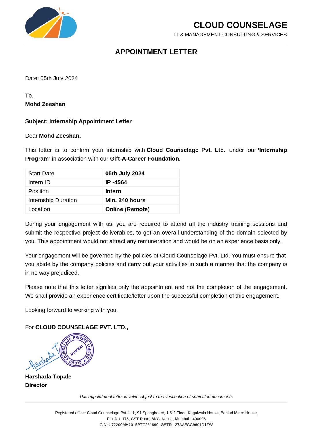 MOHD ZEESHAN on LinkedIn: #internship #cloudcomputing #techinternship # ... MOHD ZEESHAN on LinkedIn: #internship #cloudcomputing #techinternship # ...