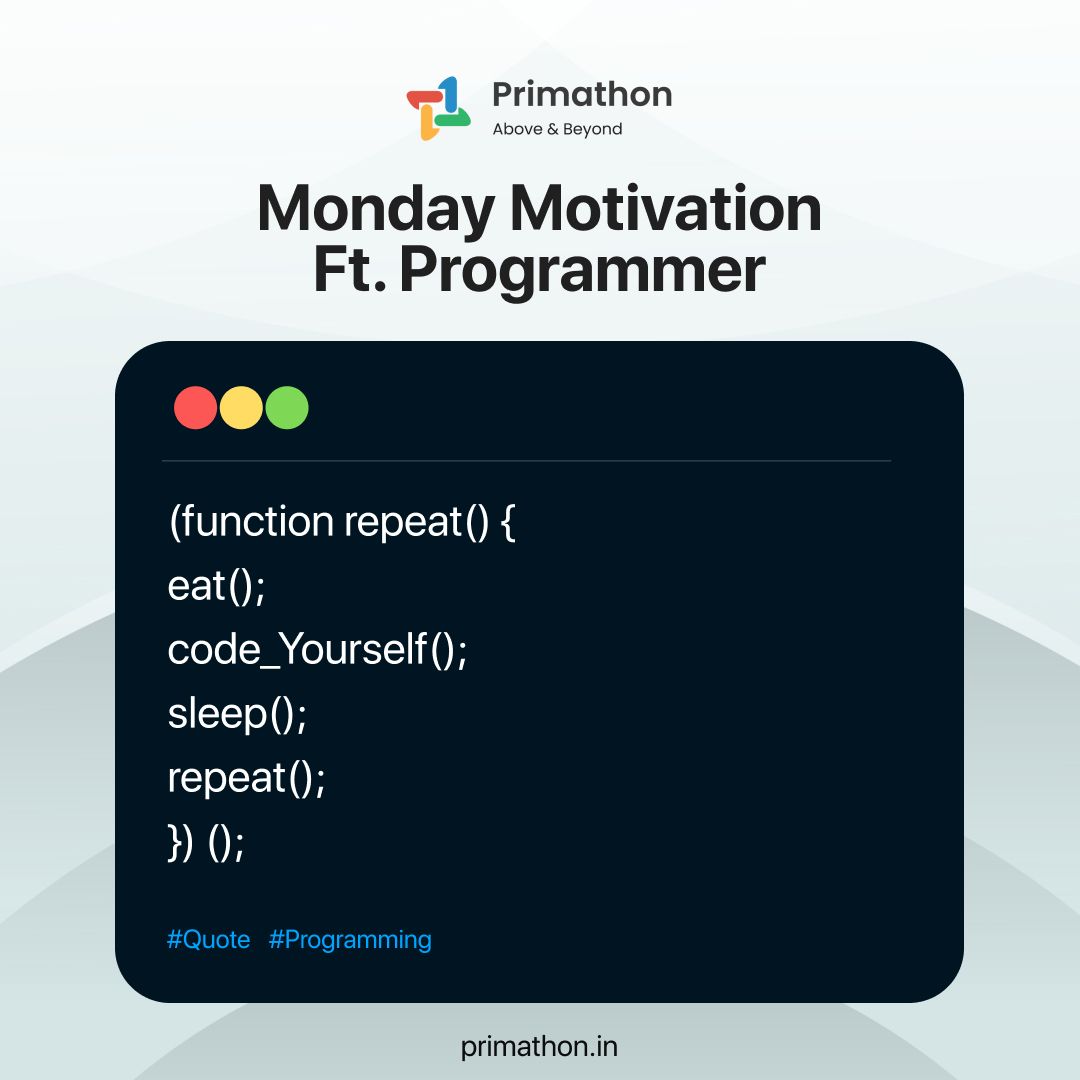 Primathon on LinkedIn: #eatcoderepeat #techlife #primathon # ... Primathon on LinkedIn: #eatcoderepeat #techlife #primathon # ...