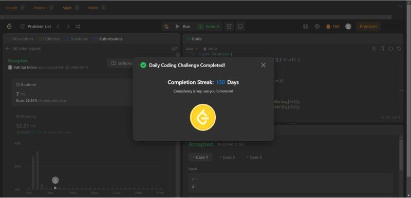 Palli Sai Nithin on LinkedIn: #consistency #problemsolving #dsa # ... Palli Sai Nithin on LinkedIn: #consistency #problemsolving #dsa # ...