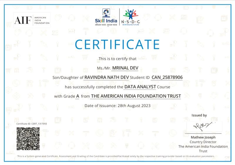 Mrinal D. on LinkedIn: #dataanalytics #nsdc #continuouslearning #skillindia Mrinal D. on LinkedIn: #dataanalytics #nsdc #continuouslearning #skillindia
