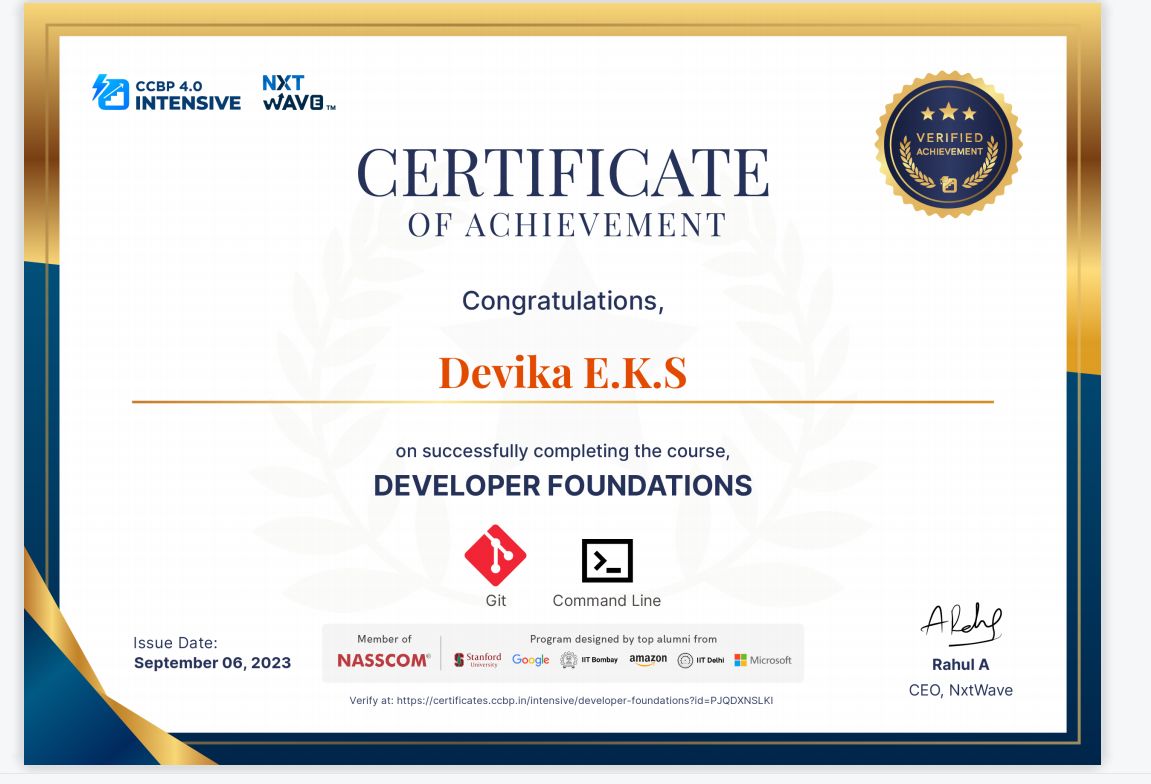 Devika E.K.S on LinkedIn: I’m happy to share that I’ve obtained a new ... Devika E.K.S on LinkedIn: I’m happy to share that I’ve obtained a new ...