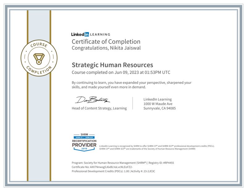 Nikita Jaiswal on LinkedIn: Certificate of Completion Nikita Jaiswal on LinkedIn: Certificate of Completion