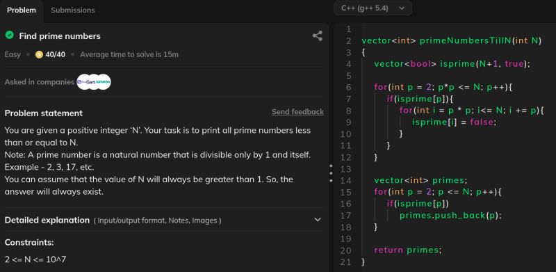 Dinesh Bodhe on LinkedIn: DAY 86: Today solved to find all prime number ... Dinesh Bodhe on LinkedIn: DAY 86: Today solved to find all prime number ...