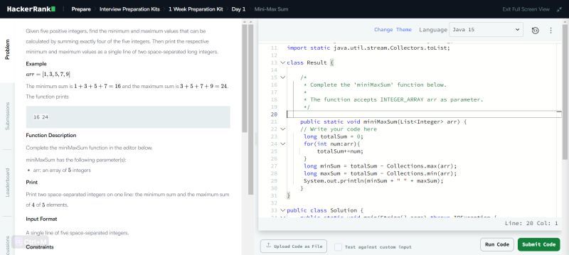 Day 52 of MinMaxSum on Hackerrank | Yamini Khurana posted on the topic ... Day 52 of MinMaxSum on Hackerrank | Yamini Khurana posted on the topic ...