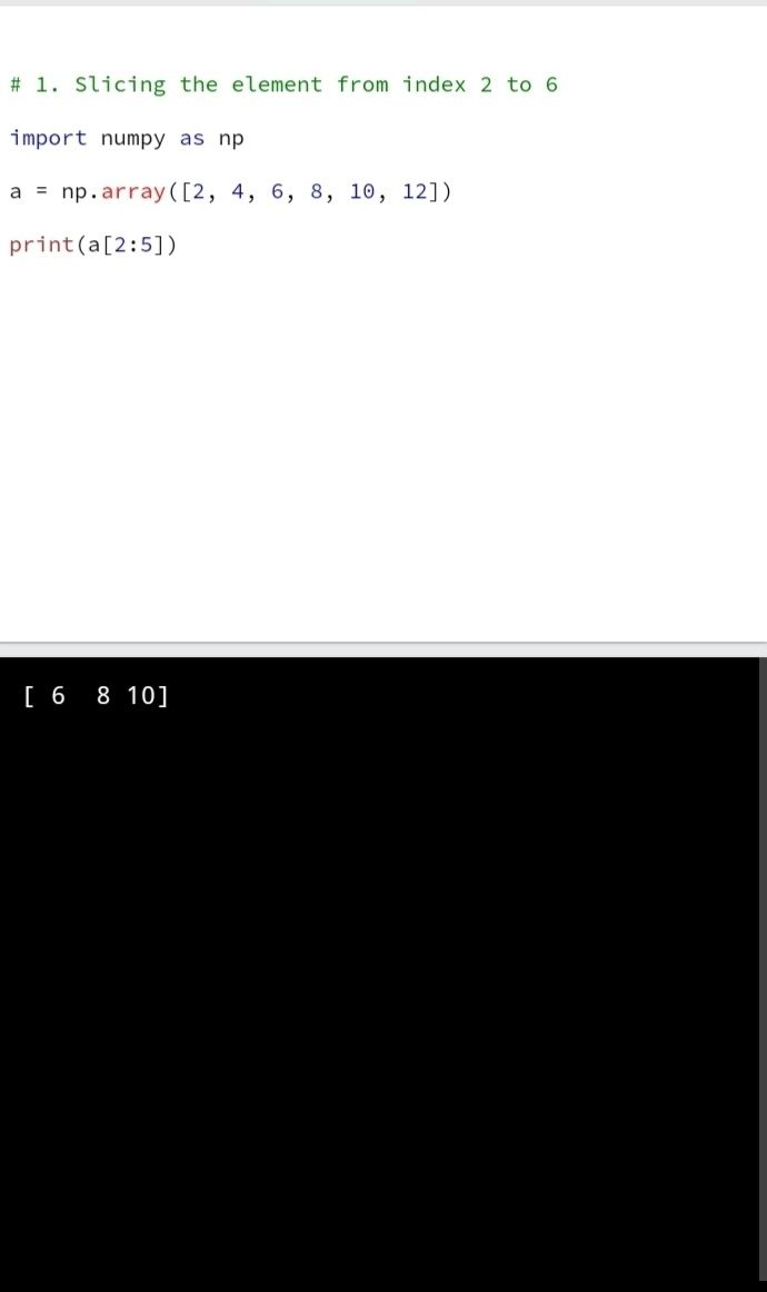 Adchaya A on LinkedIn: #numpy #library #python #slicing #indexing #data ... Adchaya A on LinkedIn: #numpy #library #python #slicing #indexing #data ...