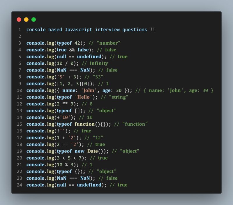 Bhanu Pratap Patkar on LinkedIn: //console based Javascript interview ... Bhanu Pratap Patkar on LinkedIn: //console based Javascript interview ...