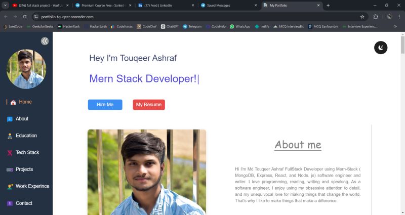 Md Touqeer Ashraf on LinkedIn: #mernstack #portfoliolaunch # ... Md Touqeer Ashraf on LinkedIn: #mernstack #portfoliolaunch # ...