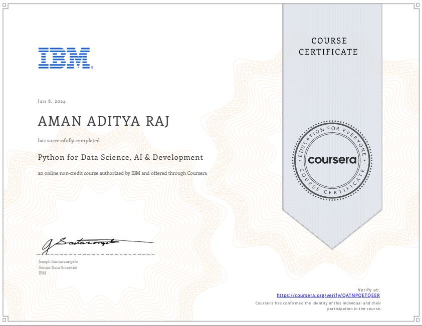 Aman Aditya Raj on LinkedIn: #python #datascience #ai #development Aman Aditya Raj on LinkedIn: #python #datascience #ai #development
