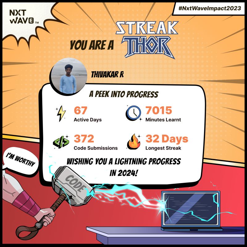 Thivakar R on LinkedIn: #nxtwave #ccbp #work #python Thivakar R on LinkedIn: #nxtwave #ccbp #work #python