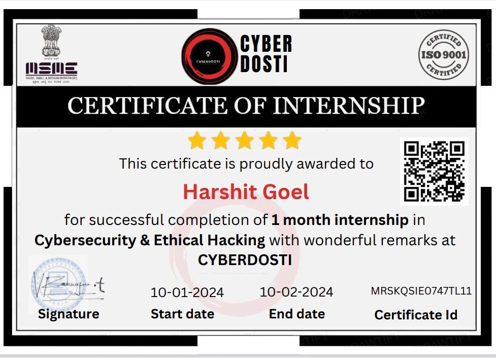 Harshit Goel on LinkedIn: #cybersecurity #ethicalhacking # ... Harshit Goel on LinkedIn: #cybersecurity #ethicalhacking # ...