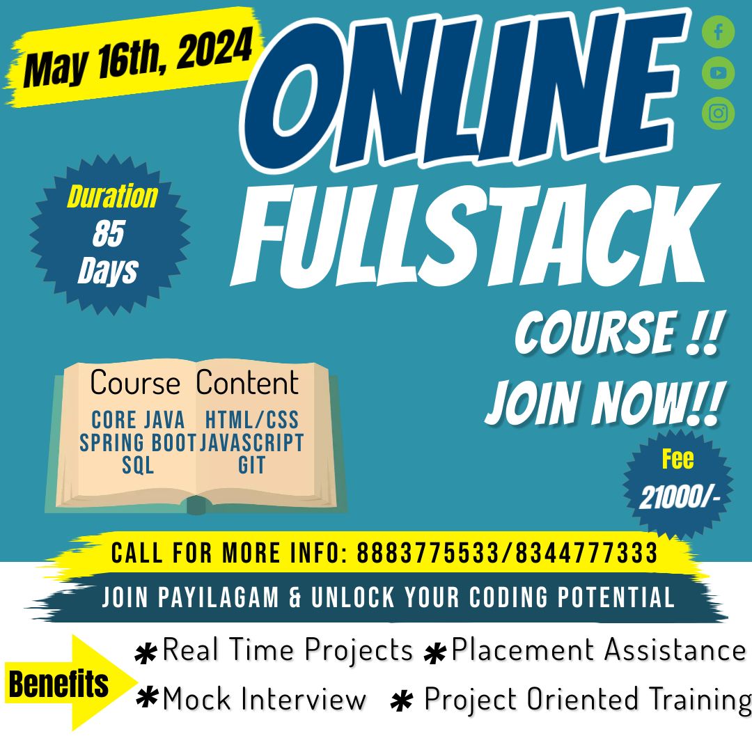 Payilagam . on LinkedIn: #payilagam #java #javacourse #javacourseonline ... Payilagam . on LinkedIn: #payilagam #java #javacourse #javacourseonline ...