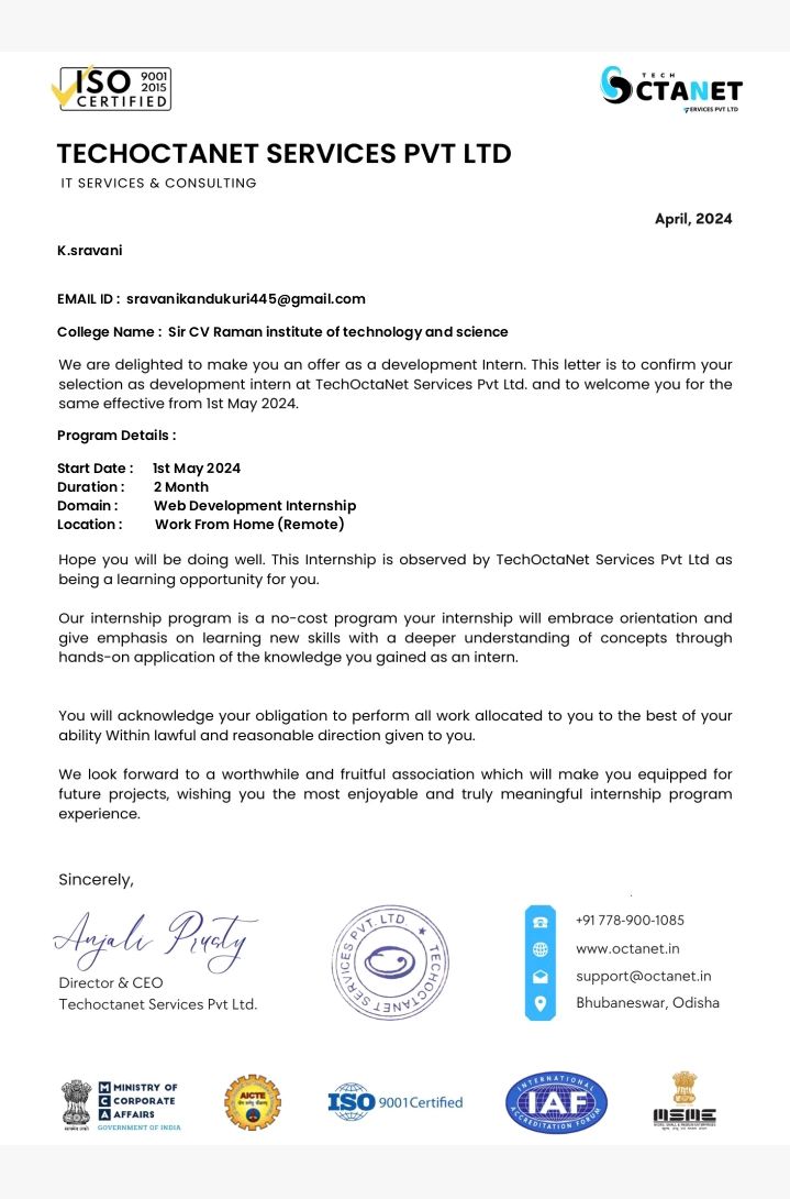Kandukuri Sravani posted on LinkedIn Kandukuri Sravani posted on LinkedIn