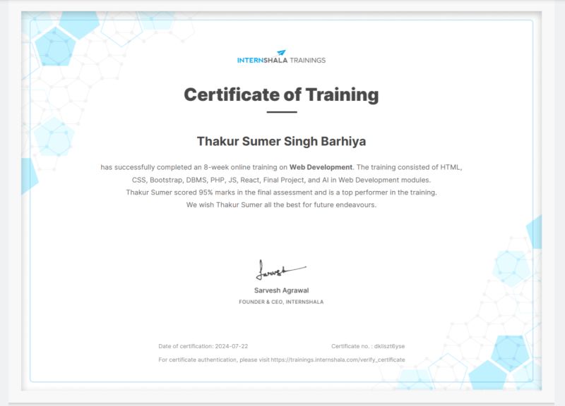Sumer Thakur on LinkedIn: #webdevelopment #internshala #coding #html # ... Sumer Thakur on LinkedIn: #webdevelopment #internshala #coding #html # ...
