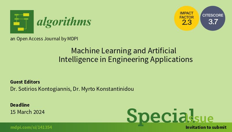 Algorithms MDPI on LinkedIn: #specialissue #deadline #machinelearning # ... Algorithms MDPI on LinkedIn: #specialissue #deadline #machinelearning # ...