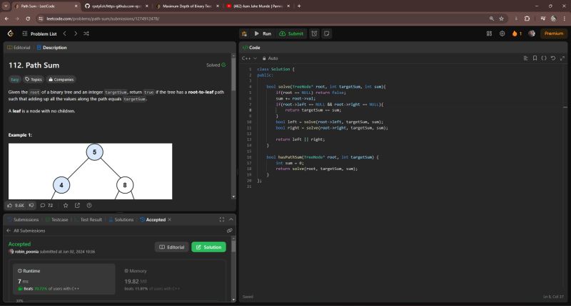 Robin Poonia on LinkedIn: #binarytree #pathsum #recursion #algorithms # ... Robin Poonia on LinkedIn: #binarytree #pathsum #recursion #algorithms # ...