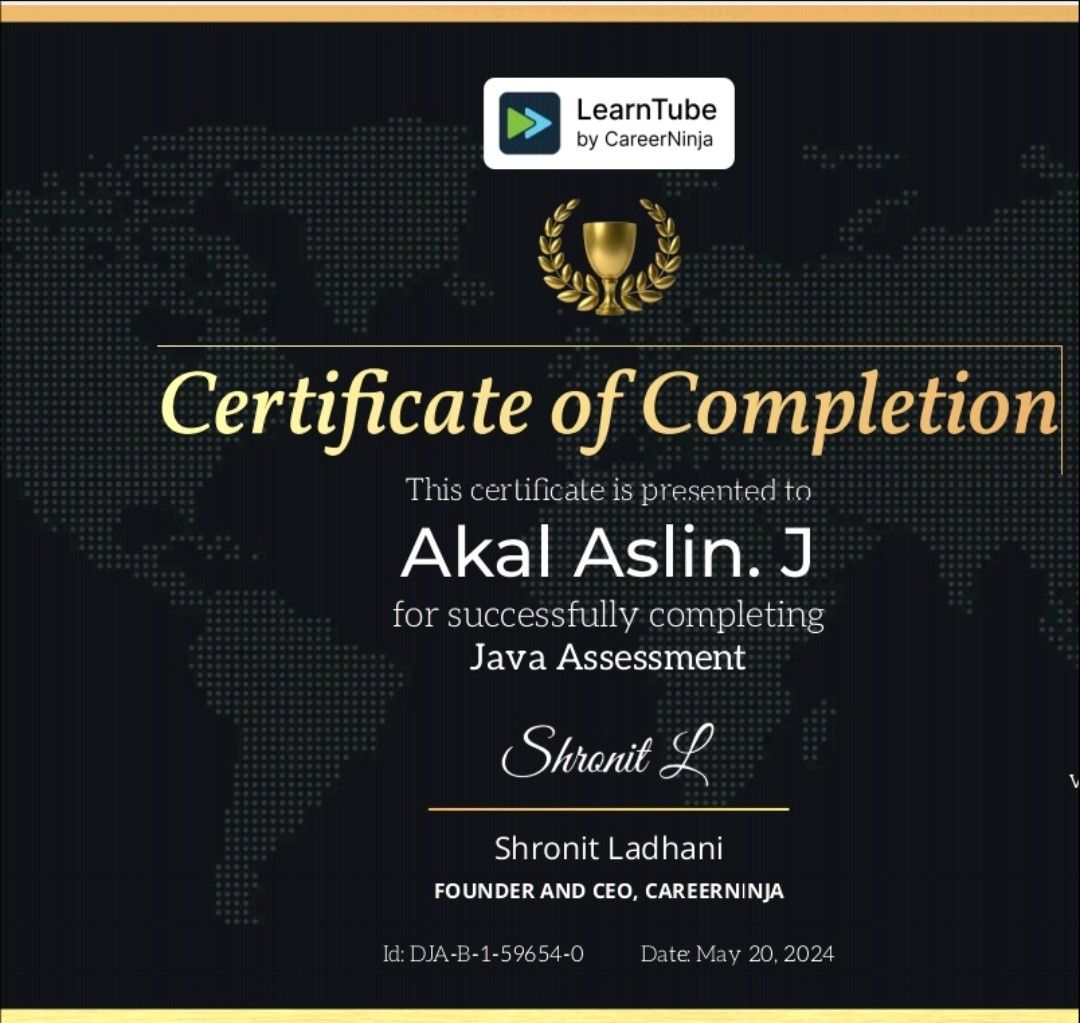 Akal Aslin J on LinkedIn: Excited to share that I’ve successfully ... Akal Aslin J on LinkedIn: Excited to share that I’ve successfully ...