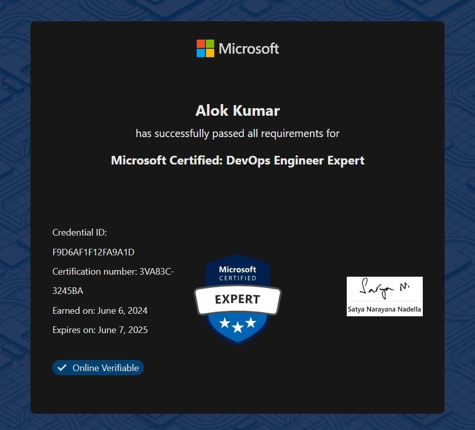 Alok Kumar on LinkedIn: #azure #devops #certification #az400 # ... Alok Kumar on LinkedIn: #azure #devops #certification #az400 # ...